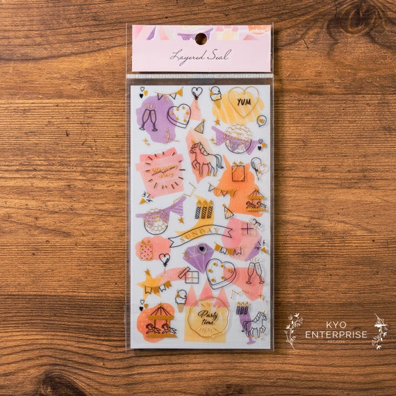 Kamio Japan Layered Sticker Series Party 2 Pcs Clear - Etsy