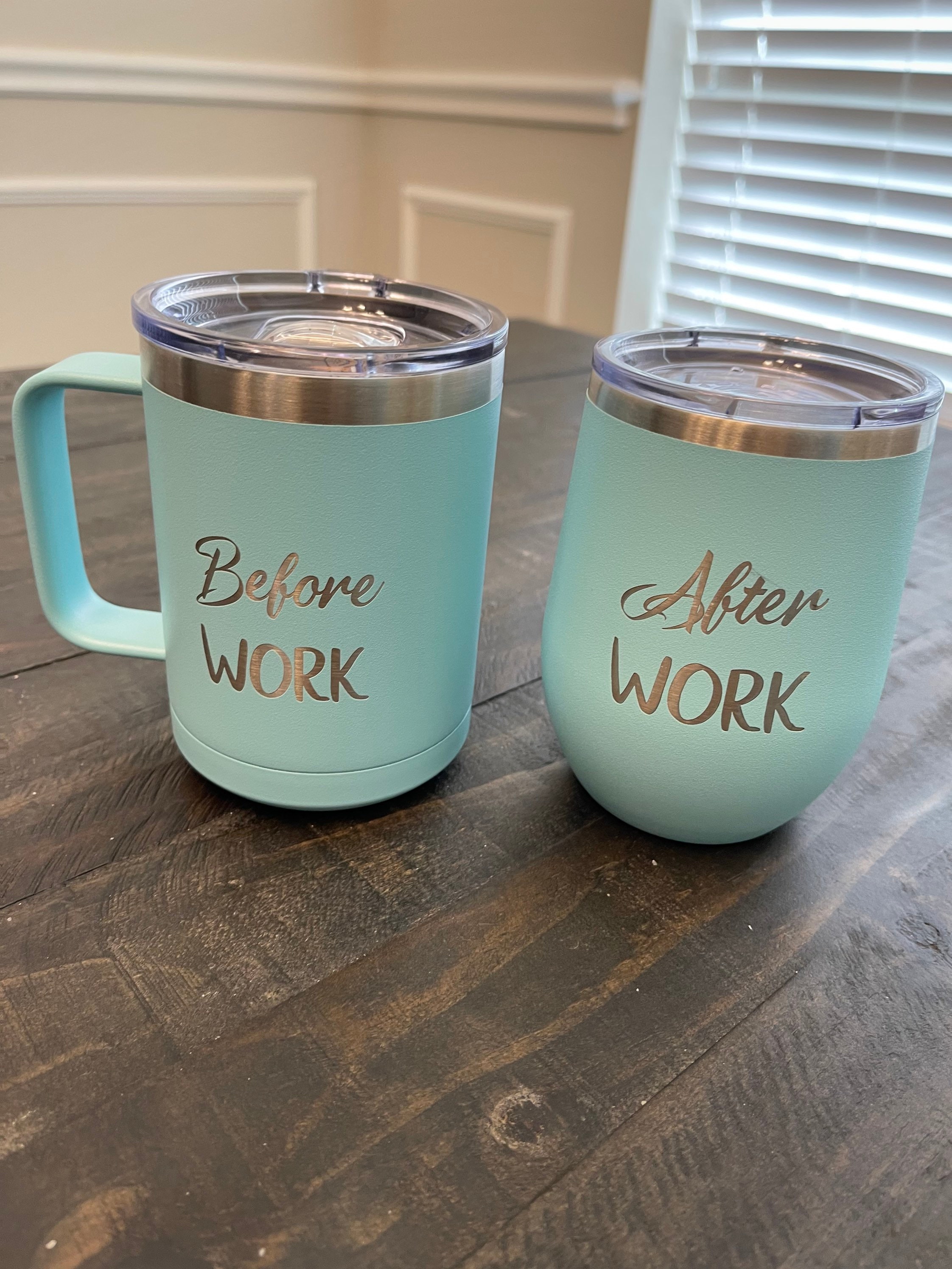 Before and After Work Coffee and Wine Cups | Etsy