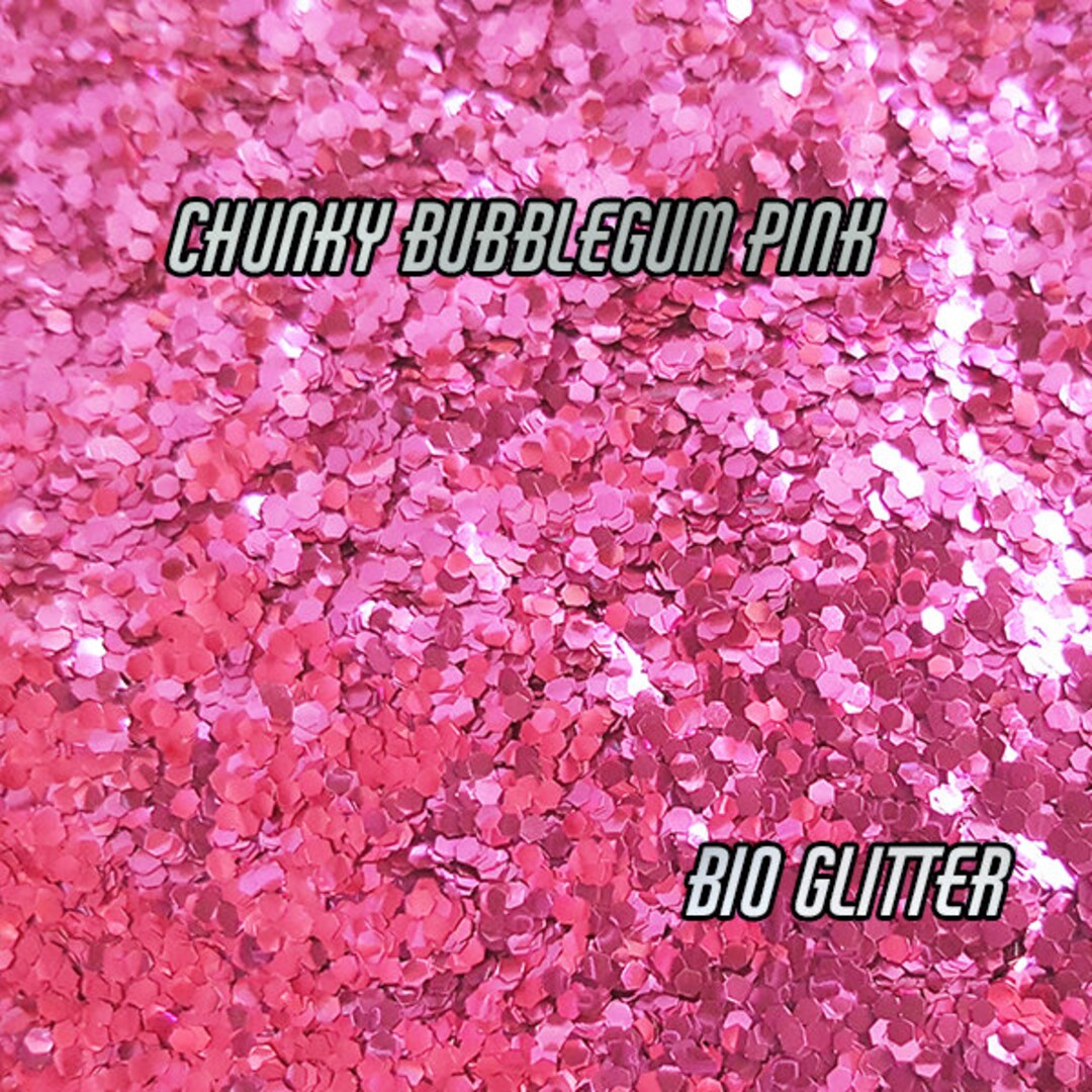 BUBBLEGUM PINK Bio Glitter - Chunky 1mm- Biodegradable Glitter ...