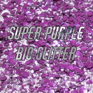 SUPER PURPLE BIO Glitter - Mix of All Sizes and Purples - Biodegradable ...