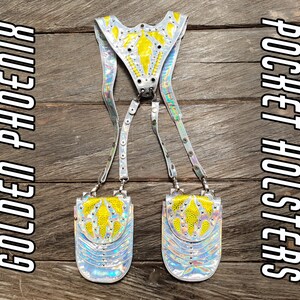 Pocket Holsters -silver and Gold Holographic Leather - Vegan Leather ...