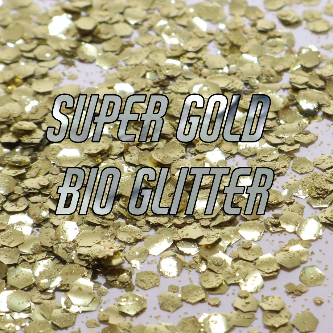 SUPER GOLD BIO Glitter Mix of All Sizes Biodegradable Glitter Festival ...
