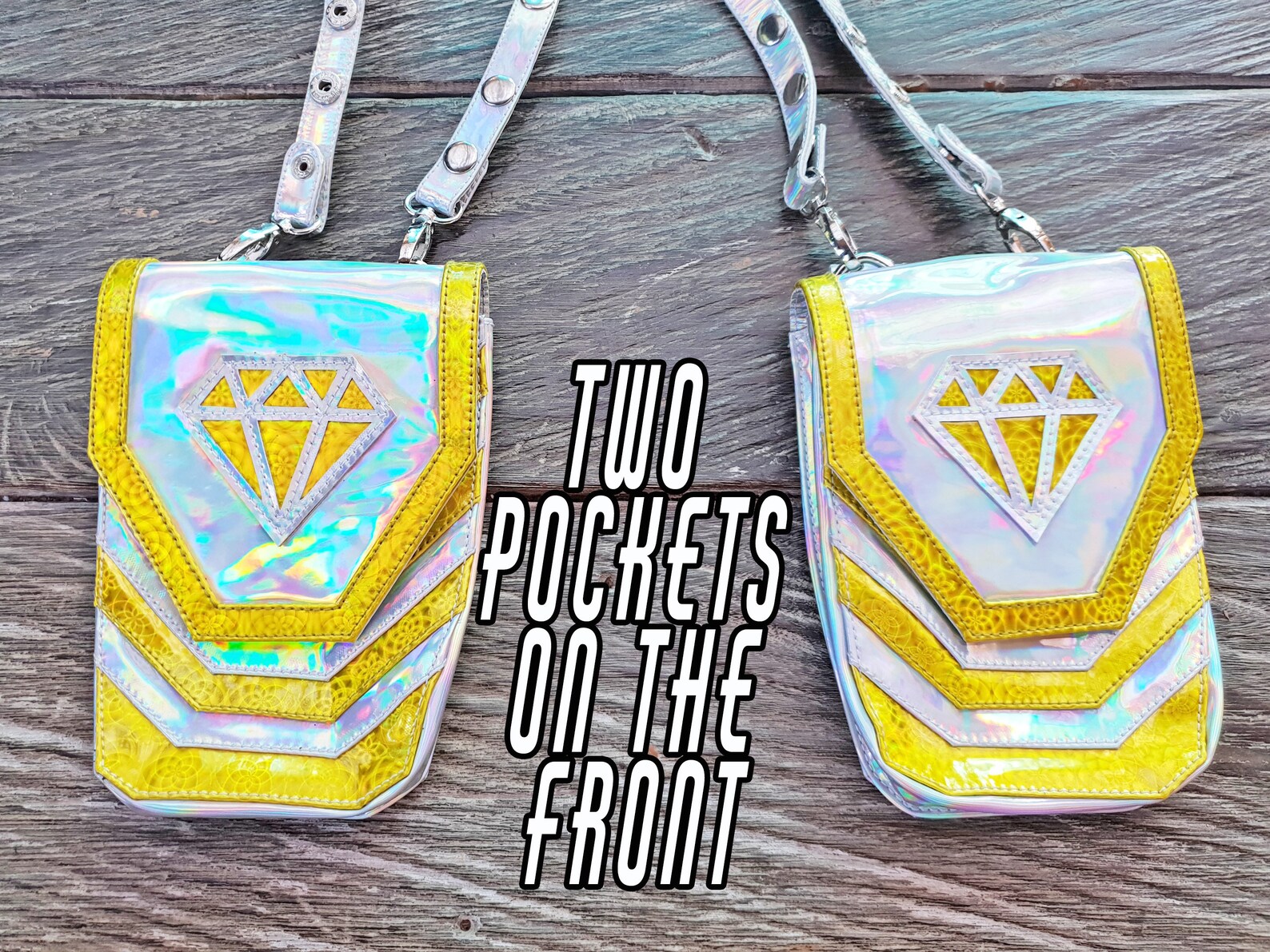 Pocket Holsters -silver and Gold Holographic Vegan Leather -rave Wear ...