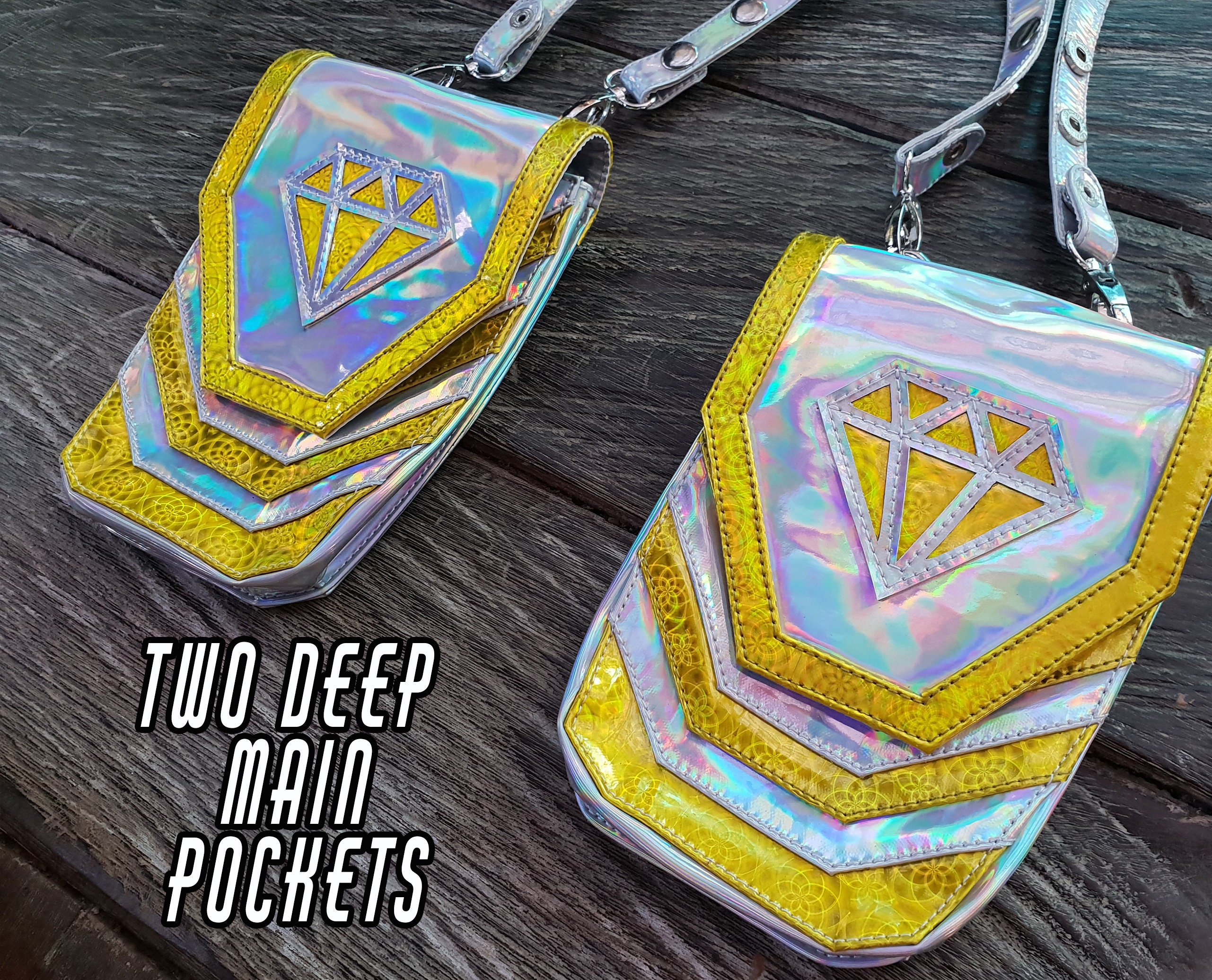Pocket Holsters -silver and Gold Holographic Vegan Leather -rave Wear ...