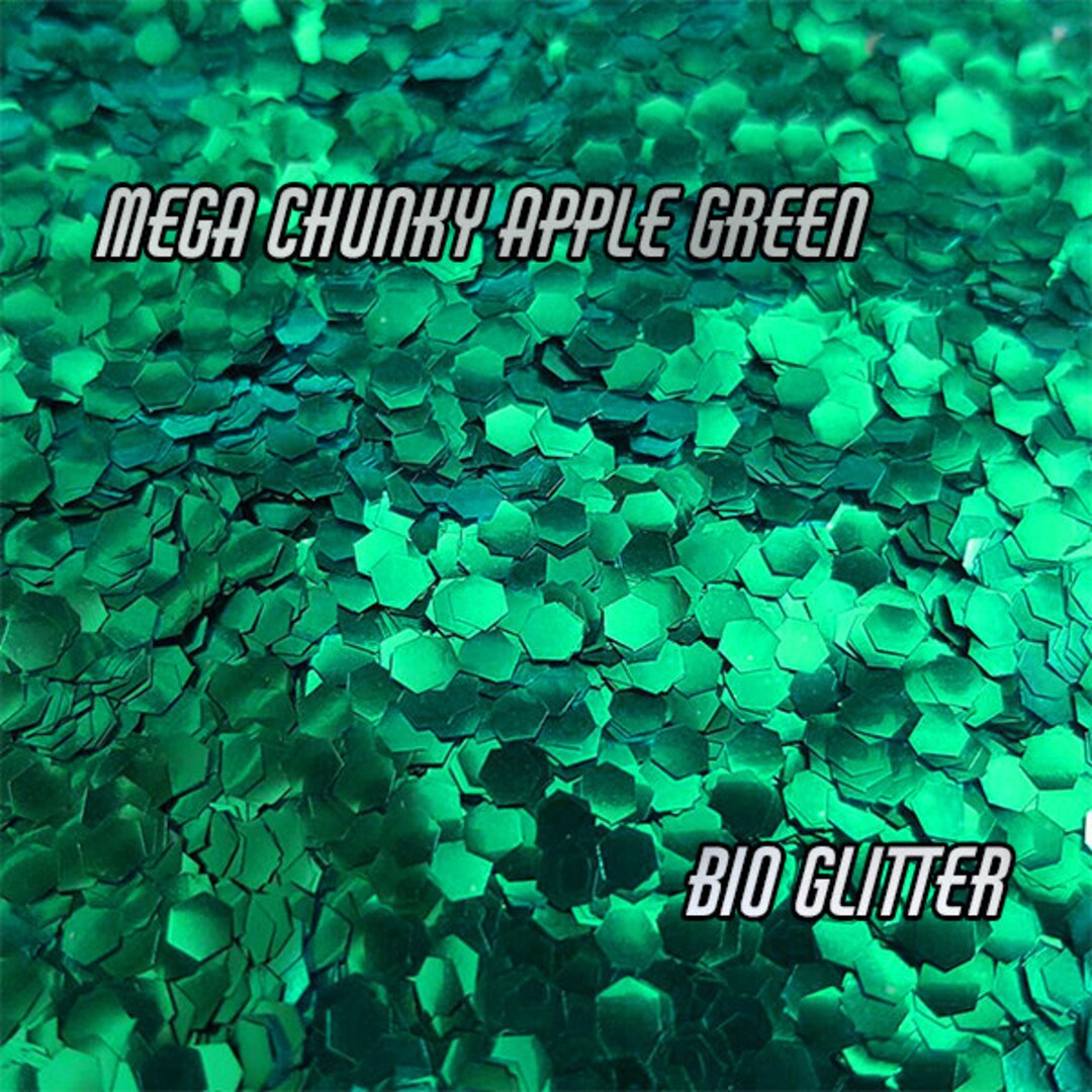 MEGA CHUNKY APPLE Green Bio Glitter 2.4mm Biodegradable - Etsy