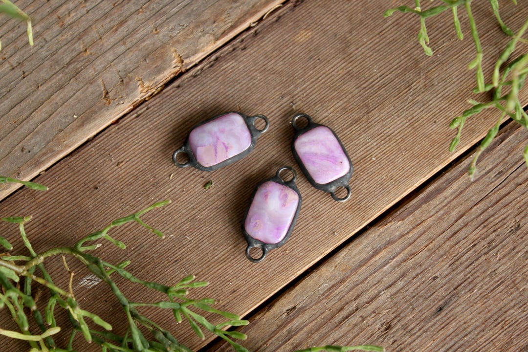 Small Purple Stone Connectors - Etsy