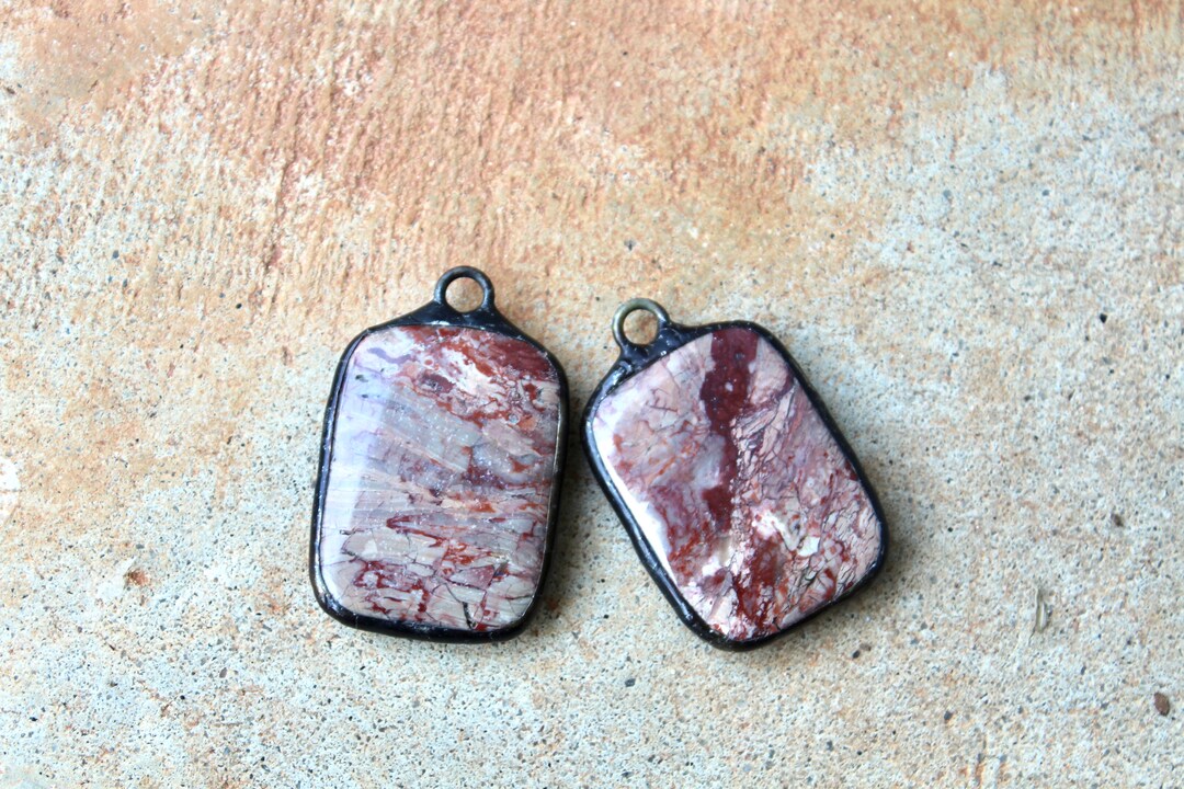 Medium Rectangular Jasper Pendant - Etsy