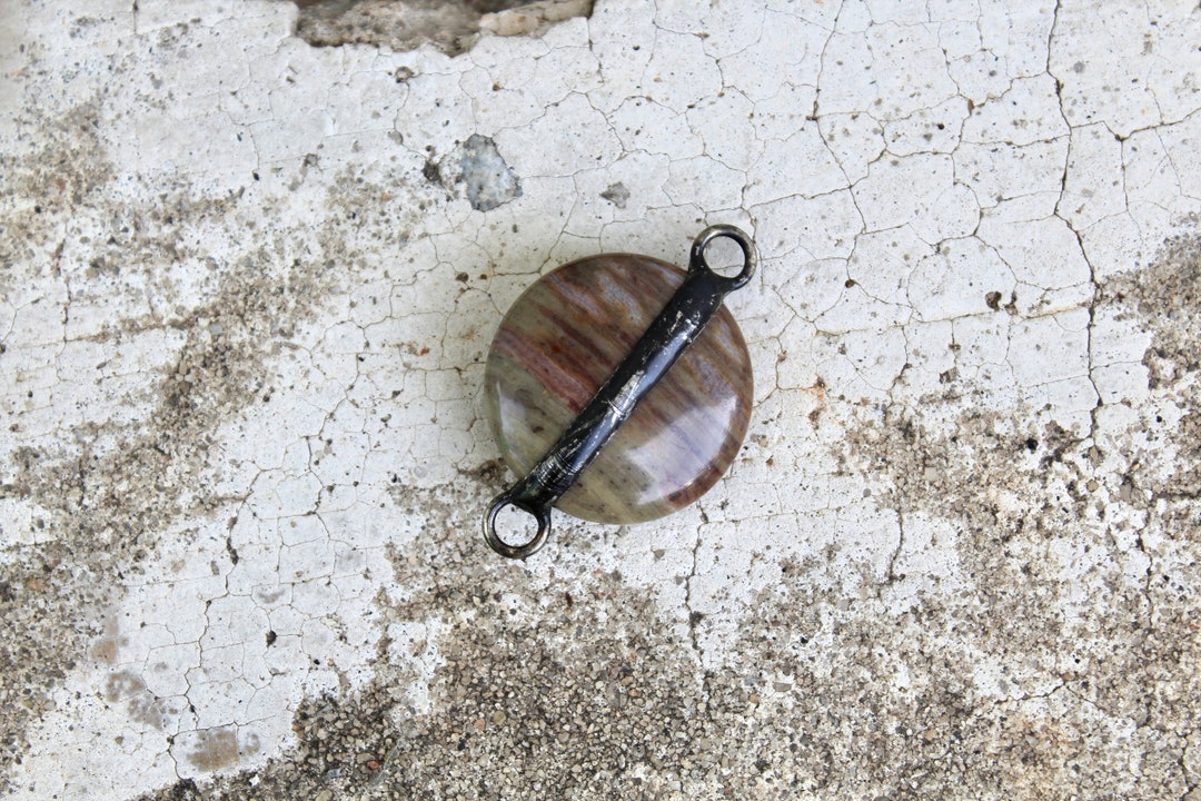 Medium Round Banded Jasper Connector - Etsy