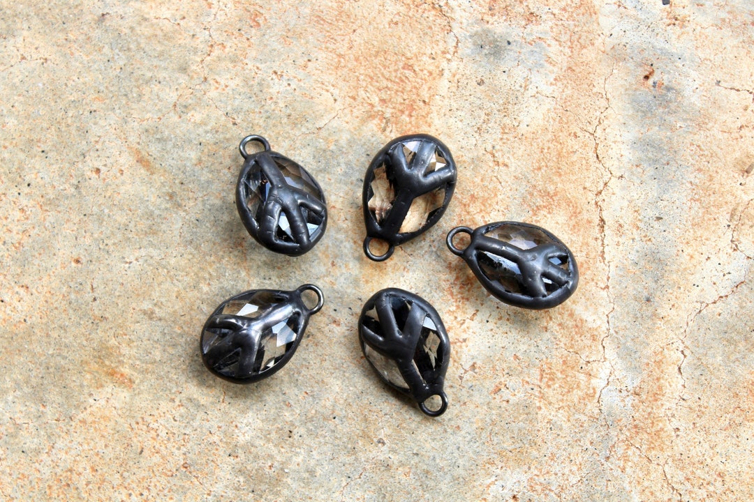 Small Crystal Peace Sign Pendant/charm - Etsy