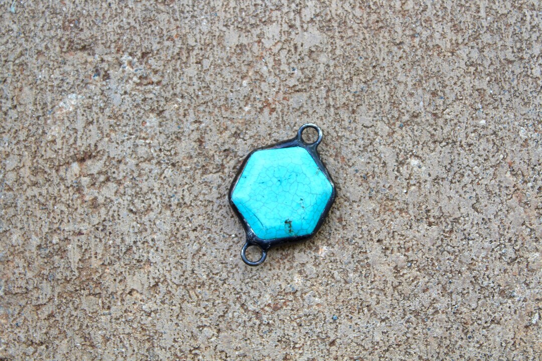 Medium Turquoise Hexagonal Connector - Etsy