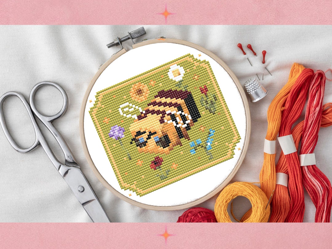 Minecraft Bee & Flowers || Digital Cross-stitch Pattern - Etsy