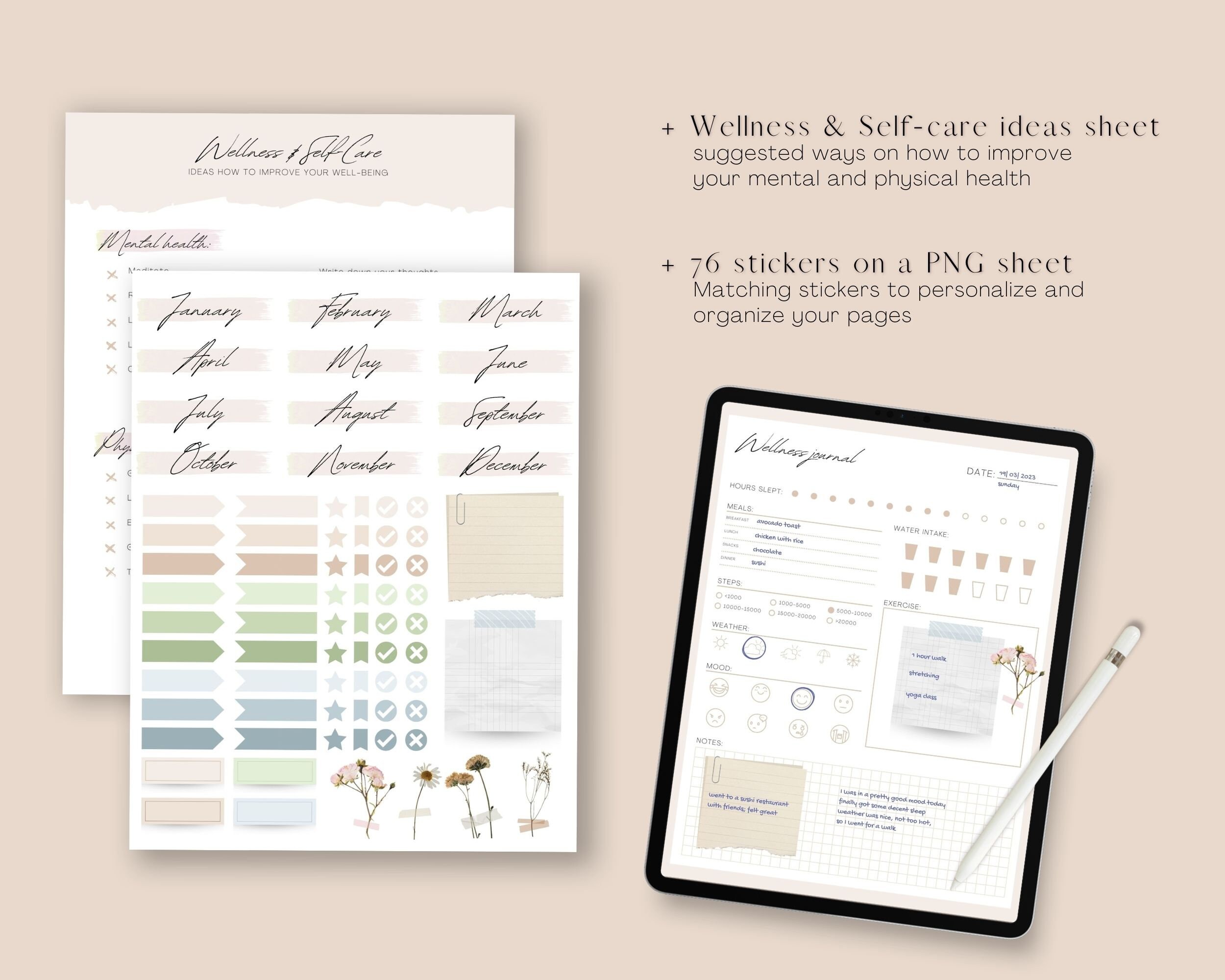 Wellness Journal, Self-care Daily Planner, Mental Health, Self-love ...