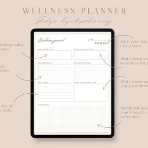Wellness Journal, Self-care Daily Planner, Mental Health, Self-love ...