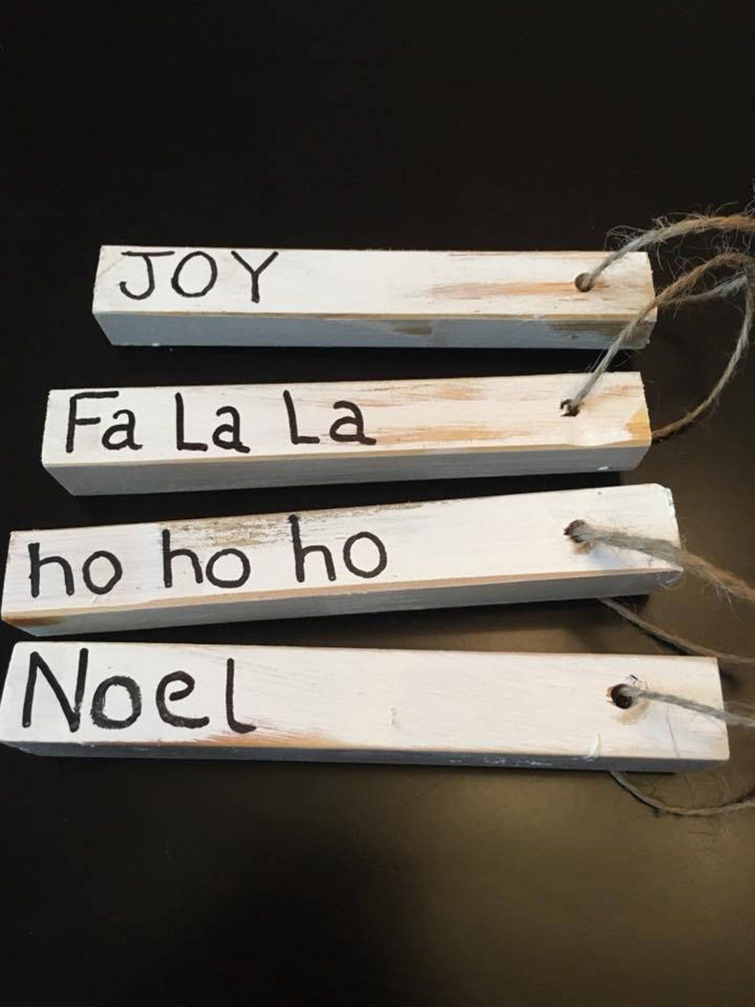 Rae Dunn Inspired Rustic Christmas Ornaments/hand Painted Wood/holiday ...