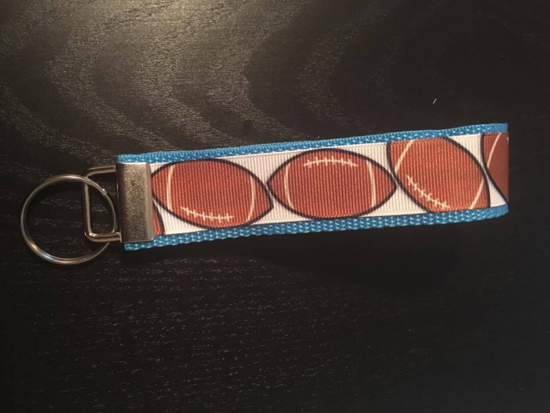 Football Key Fob/key Chain/wristlet/football/key Fob/back to - Etsy