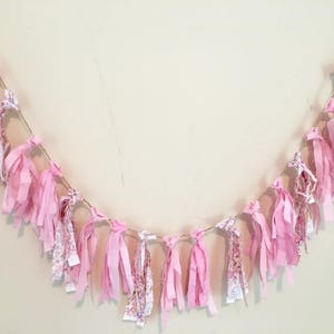 Pink Fabric Tassel Garland/fabric Banner/fabric Garland/nursery Decor ...