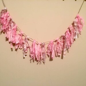 Pink Fabric Tassel Garland/fabric Banner/fabric Garland/nursery Decor ...