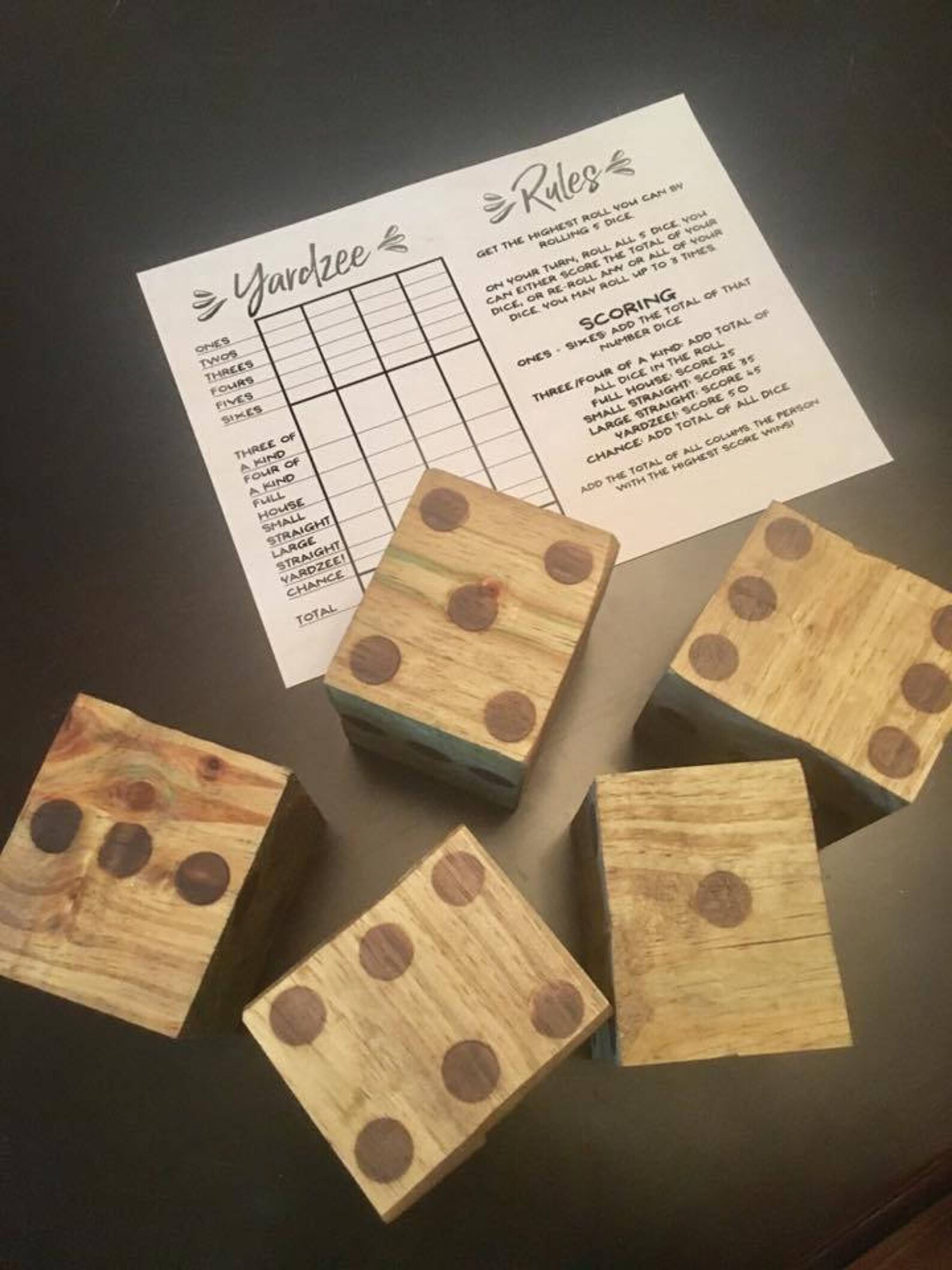 Personalized Yardzee Dice Only/personalized Yardzee Dice for Outdoor ...