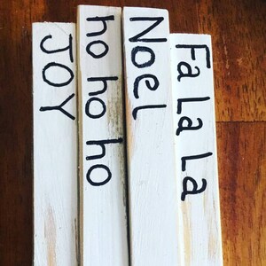 Rae Dunn Inspired Rustic Christmas Ornaments/hand Painted Wood/holiday ...