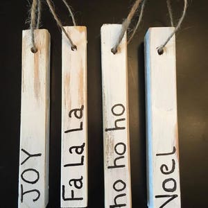 Rae Dunn Inspired Rustic Christmas Ornaments/hand Painted Wood/holiday ...