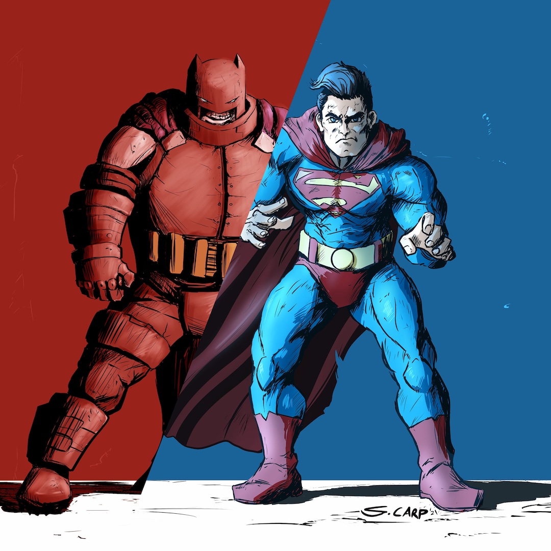 Batman & Superman Fan Art - Etsy