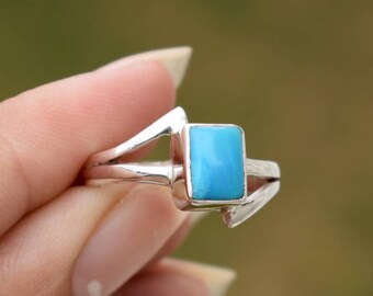 Blue turquoise ring | Etsy