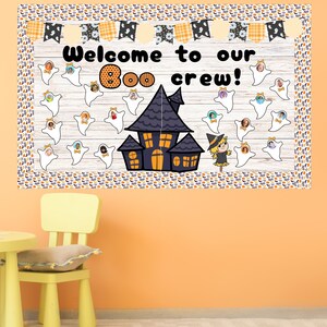 Welcome to Our Boo Crew Halloween Bulletin Board Craft Bundle Ghost ...