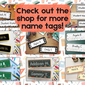 Editable Black and White Student Name Tags Template in 5 Styles ...