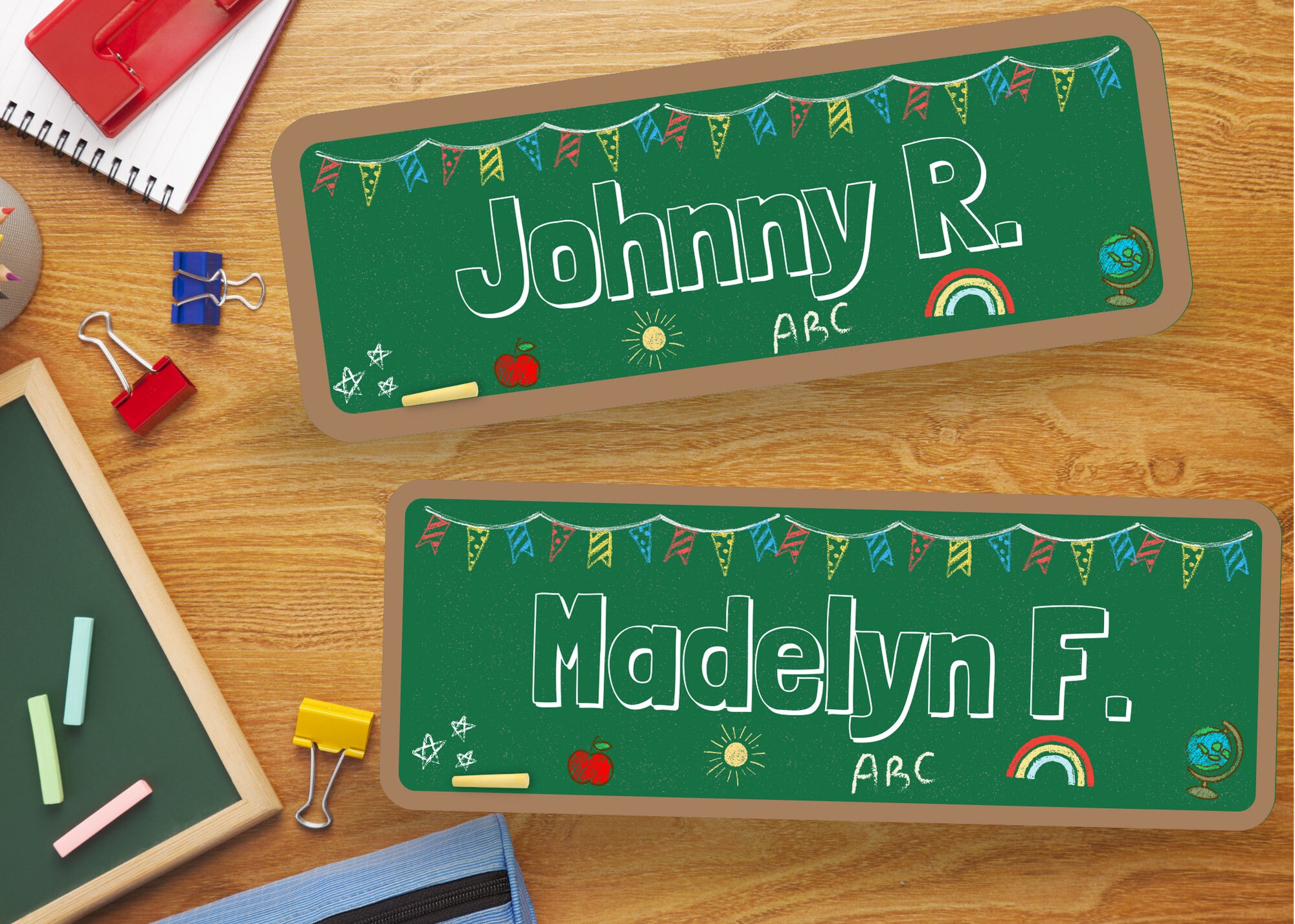 Cute Simple Chalkboard Theme Name Tag Template 3 Different Fonts ...