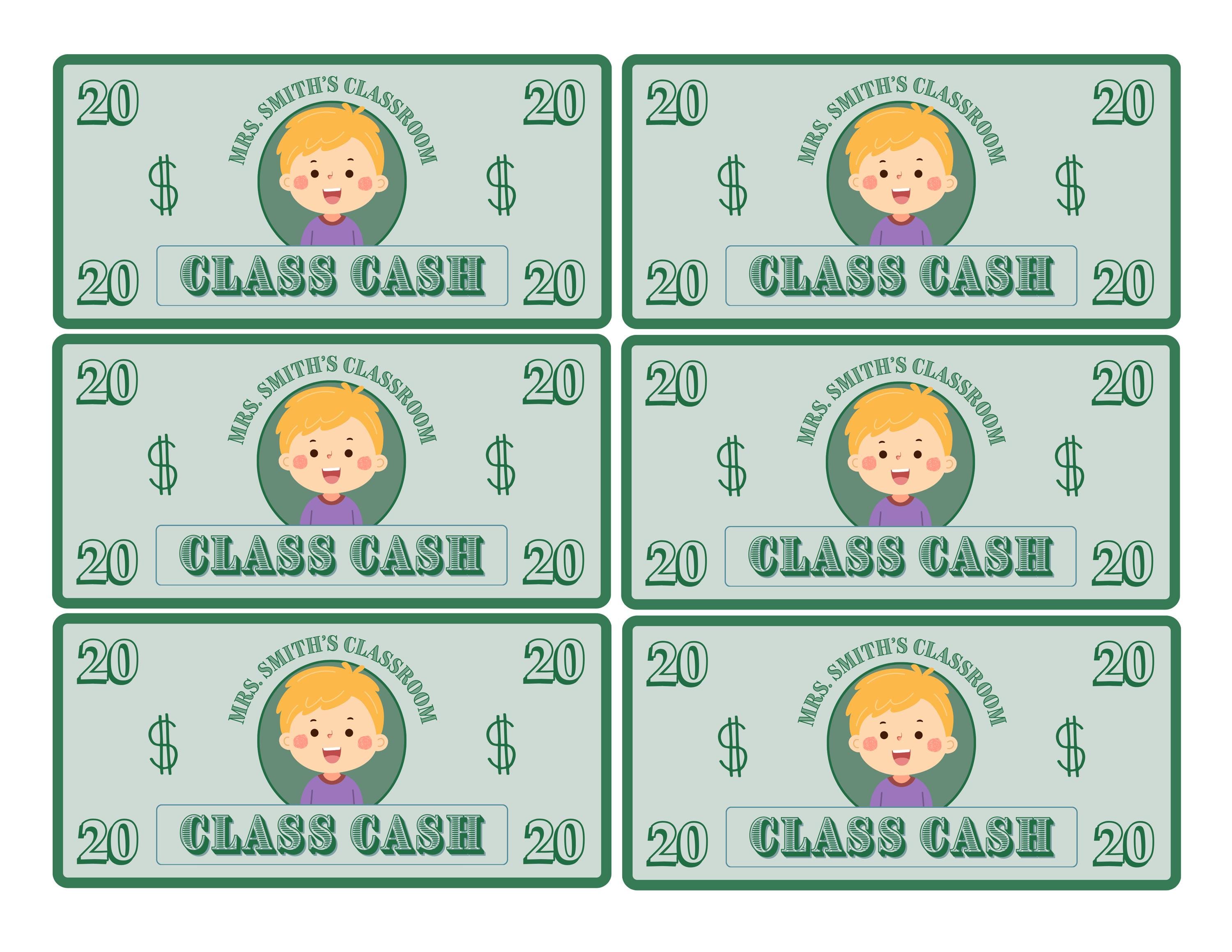 Editable Classroom Cash Template With Kid-themed Money - Etsy