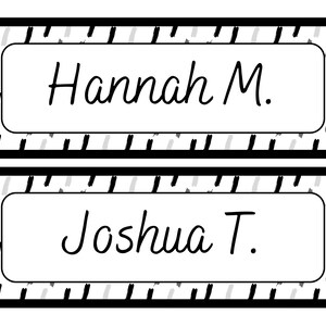 Editable Black and White Student Name Tags Template in 5 Styles ...