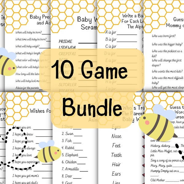 Bee Themed Baby Shower Games - Etsy