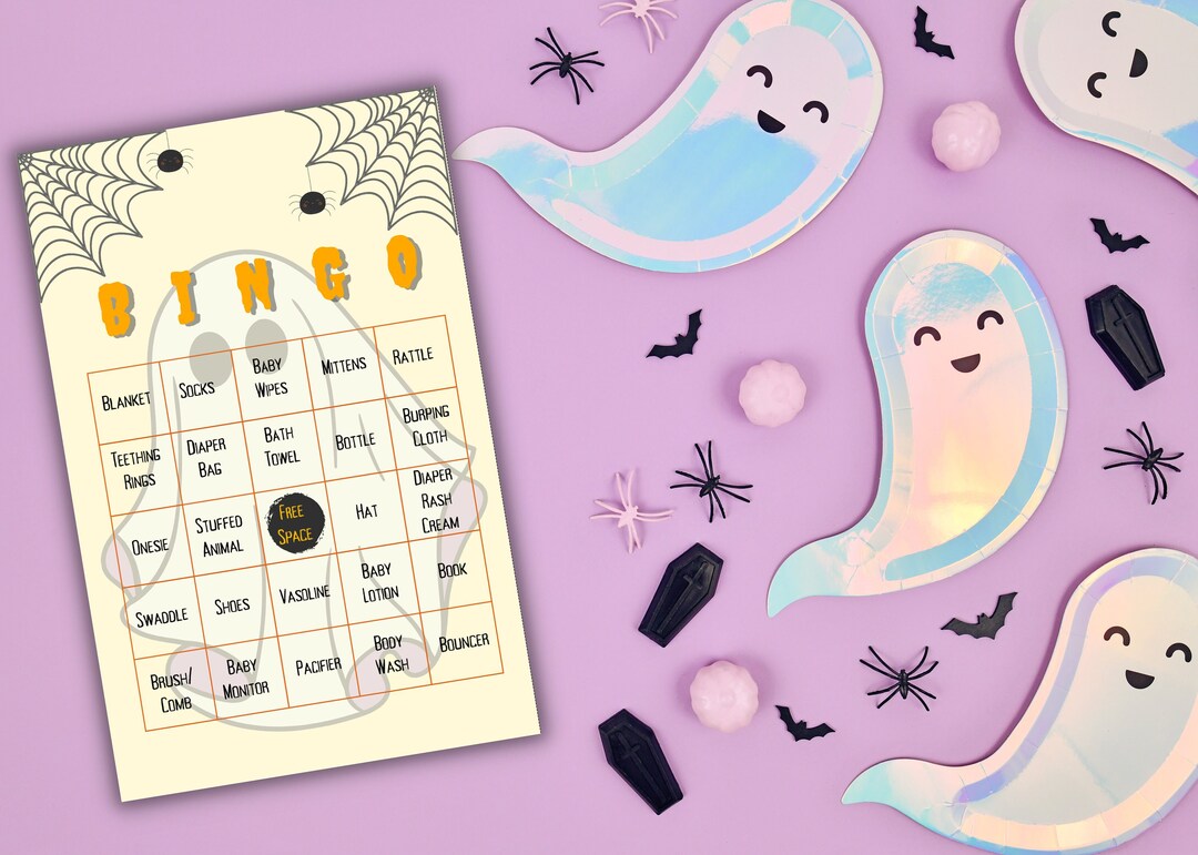 Little Boo is Almost Due Halloween Themed Baby Shower Bingo Games Fall ...