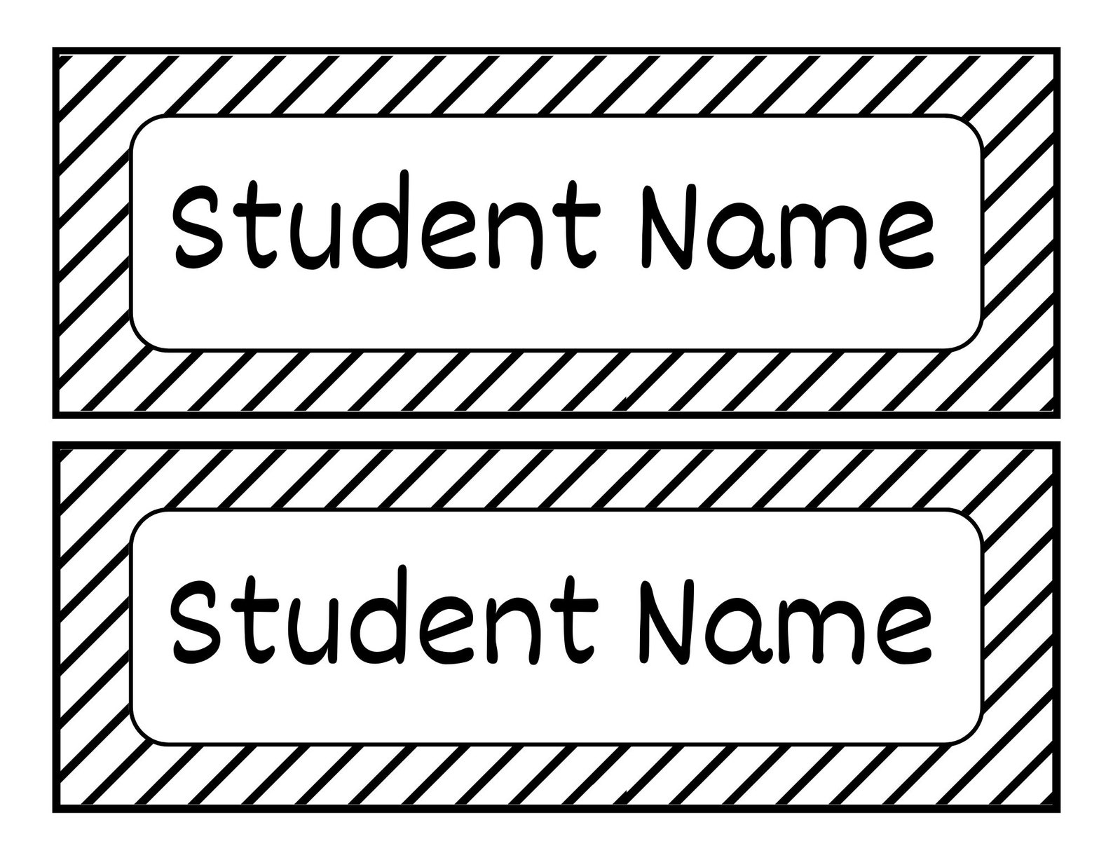 Cute Classroom Editable Name Tag Template 5 Different Styles Printable ...