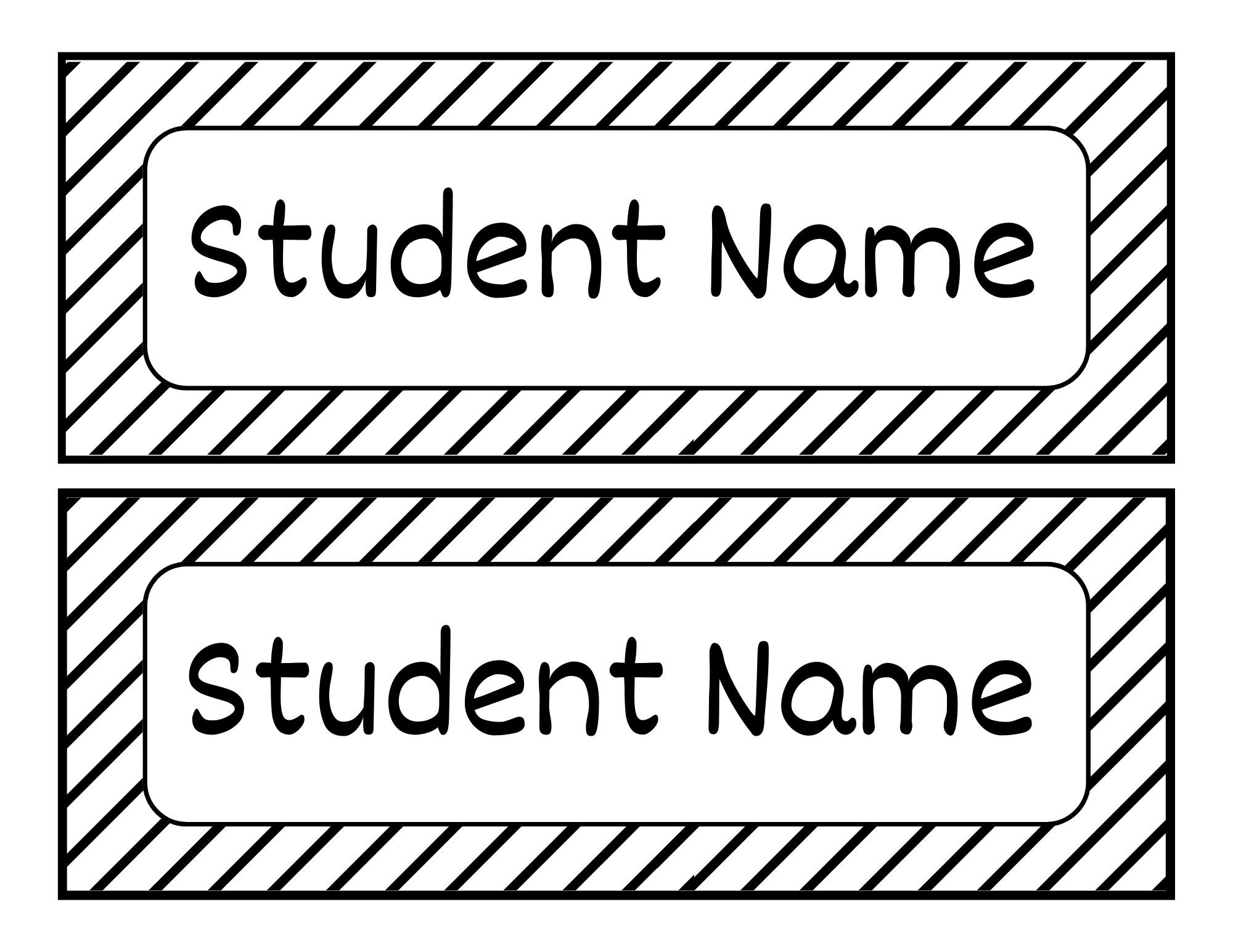 Cute Classroom Editable Name Tag Template 5 Different Styles Printable ...