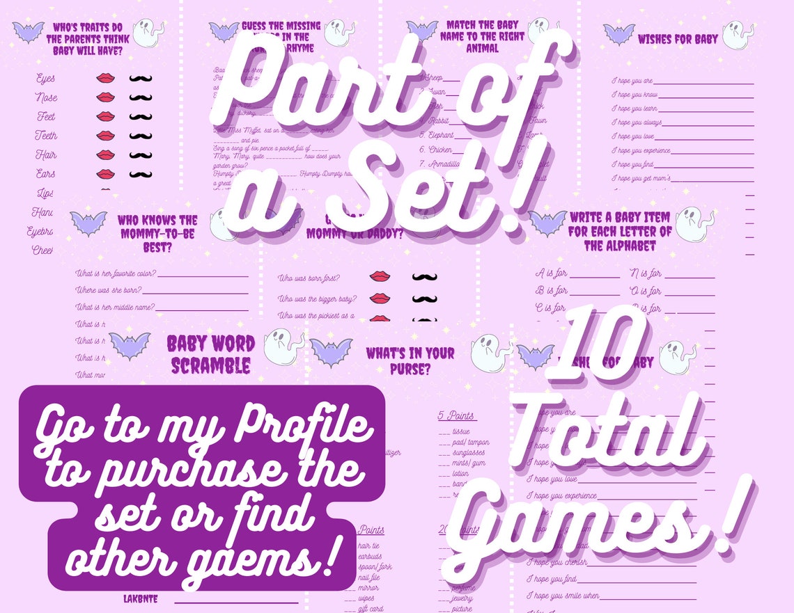 Halloween Themed Guess the Missing Nursery Rhyme Baby Shower - Etsy