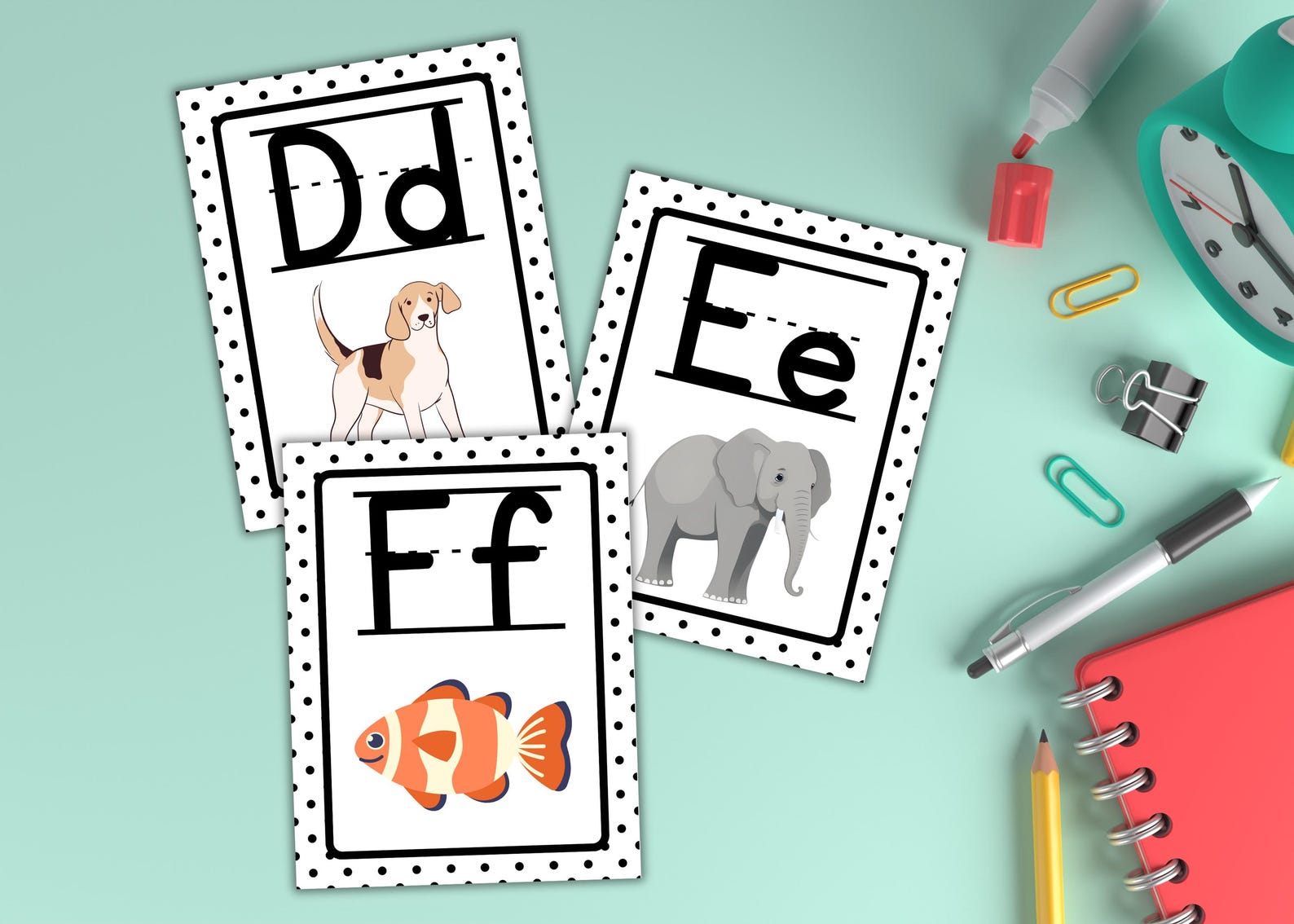 Black and White Alphabet Posters With Pictures for Elementary or ...