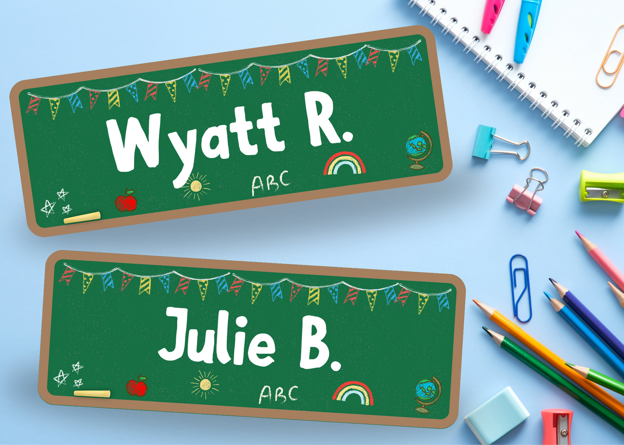 Cute Simple Chalkboard Theme Name Tag Template 3 Different Fonts ...