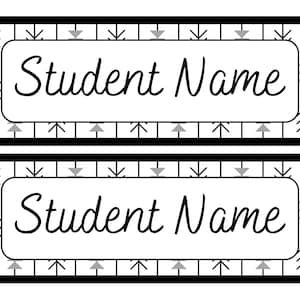 Editable Black and White Student Name Tags Template in 5 Styles ...