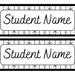 Editable Black and White Student Name Tags Template in 5 Styles ...