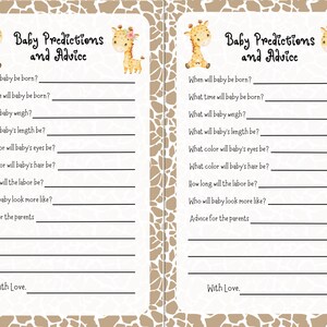 Baby Giraffe Themed Shower Games Bundle Giraffes Pattern Games for Baby ...