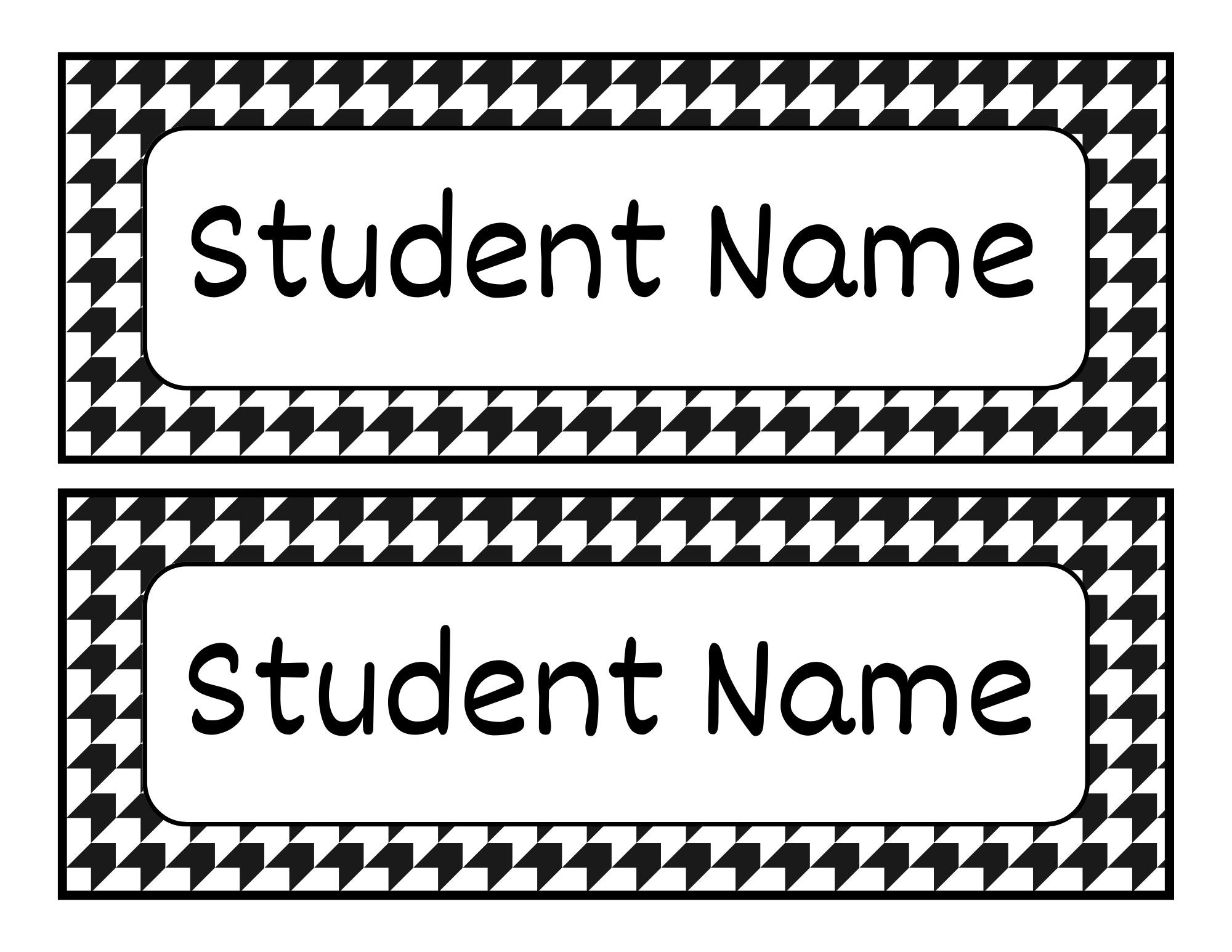 Cute Classroom Editable Name Tag Template 5 Different Styles Printable ...