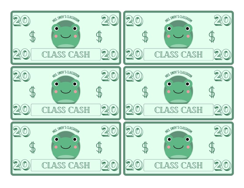 Editable Animal-themed Class Cash Rainbow Colored Classroom Currency ...