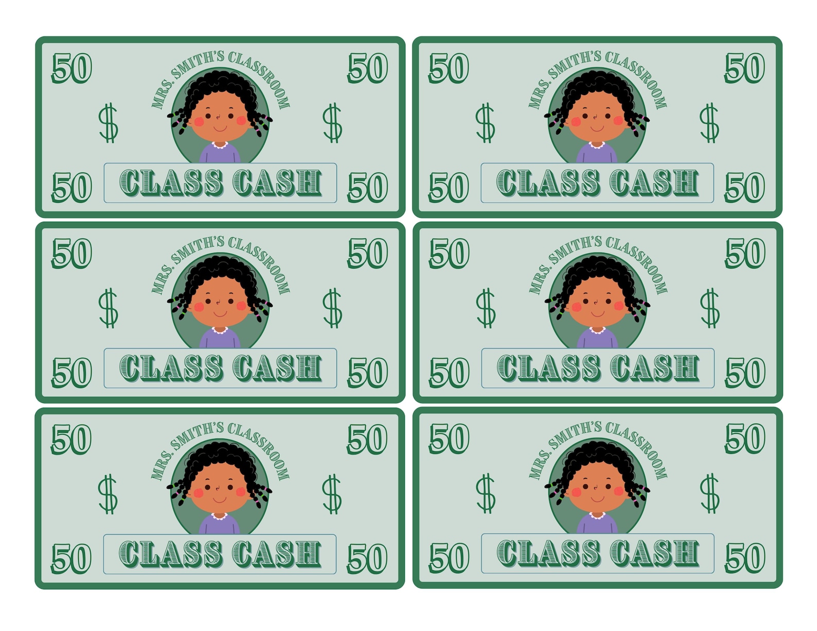 Editable Classroom Cash Template With Kid-themed Money - Etsy