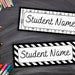 Editable Black and White Student Name Tags Template in 5 Styles ...