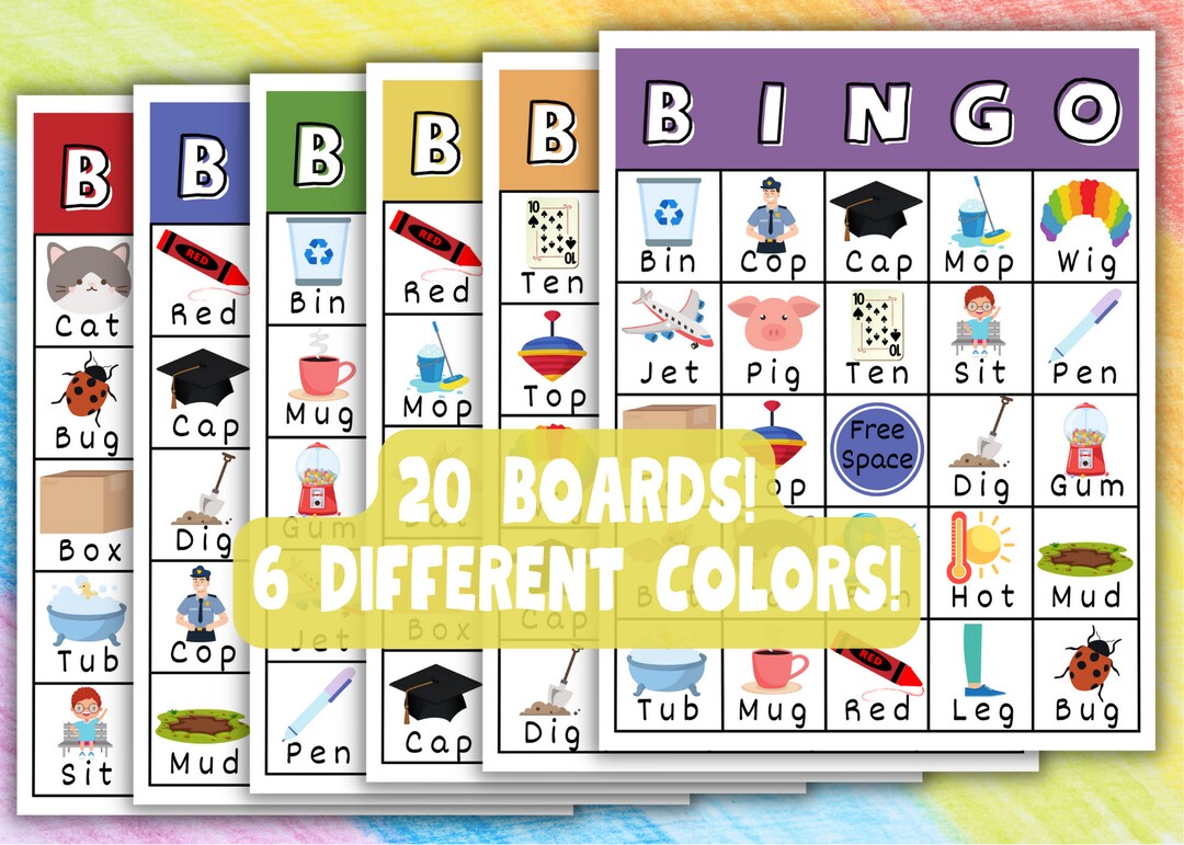 CVC Bingo Game: Prek-1st Grade Small Group Reading Practice - Etsy