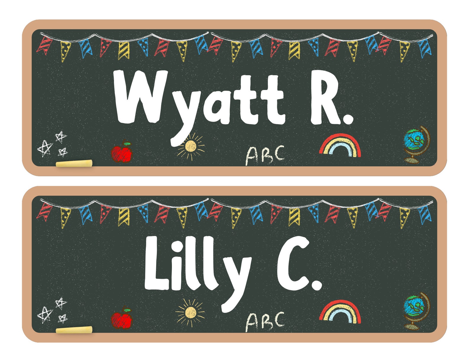 Black and White Chalkboard Themed Name Tags for Elementary Classroom ...