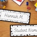 Editable Black and White Student Name Tags Template in 5 Styles ...