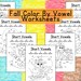 Fall Themed Short Vowel Practice Coloring Worksheets and Color by Vowel ...