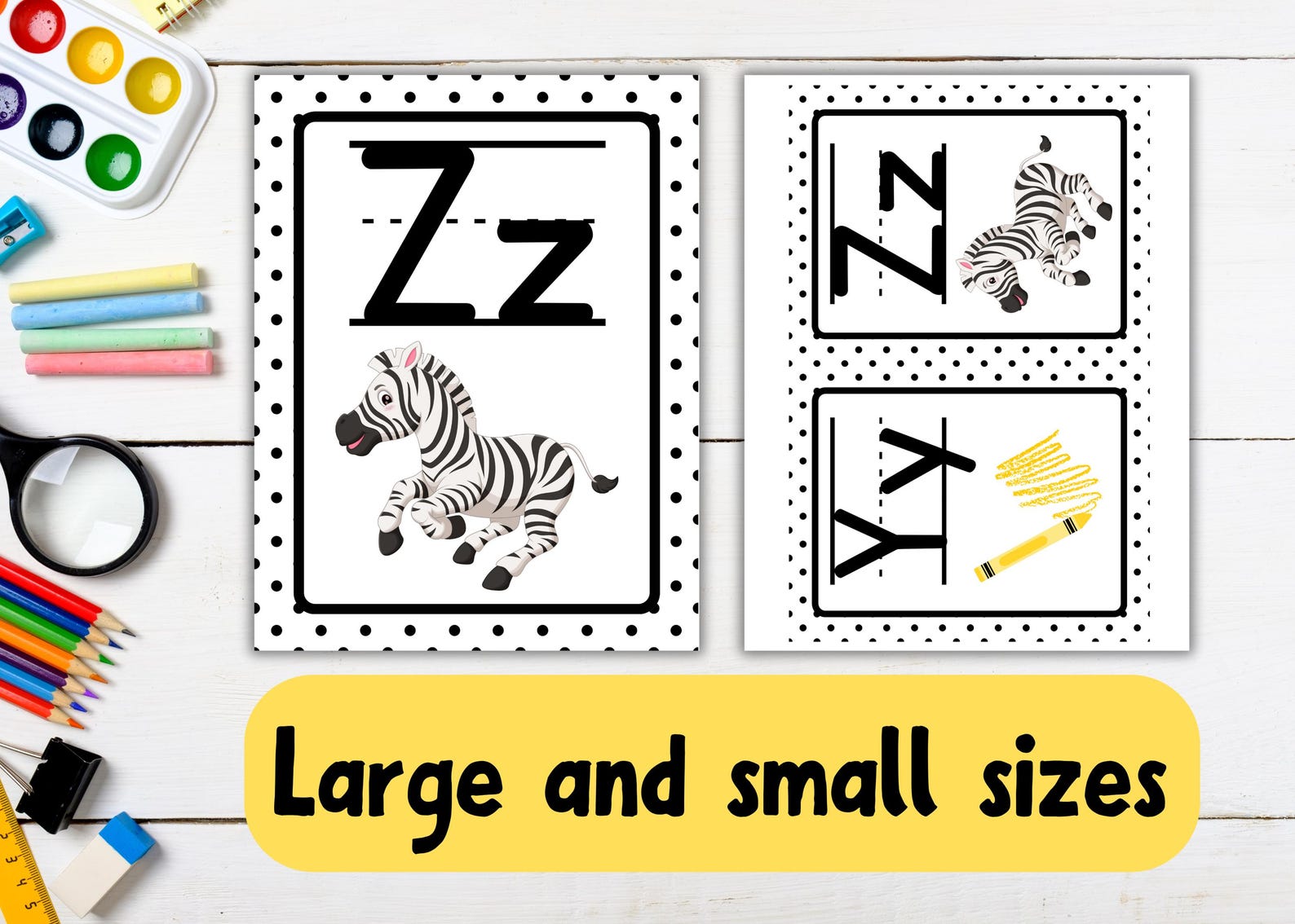 Black and White Alphabet Posters With Pictures for Elementary or ...